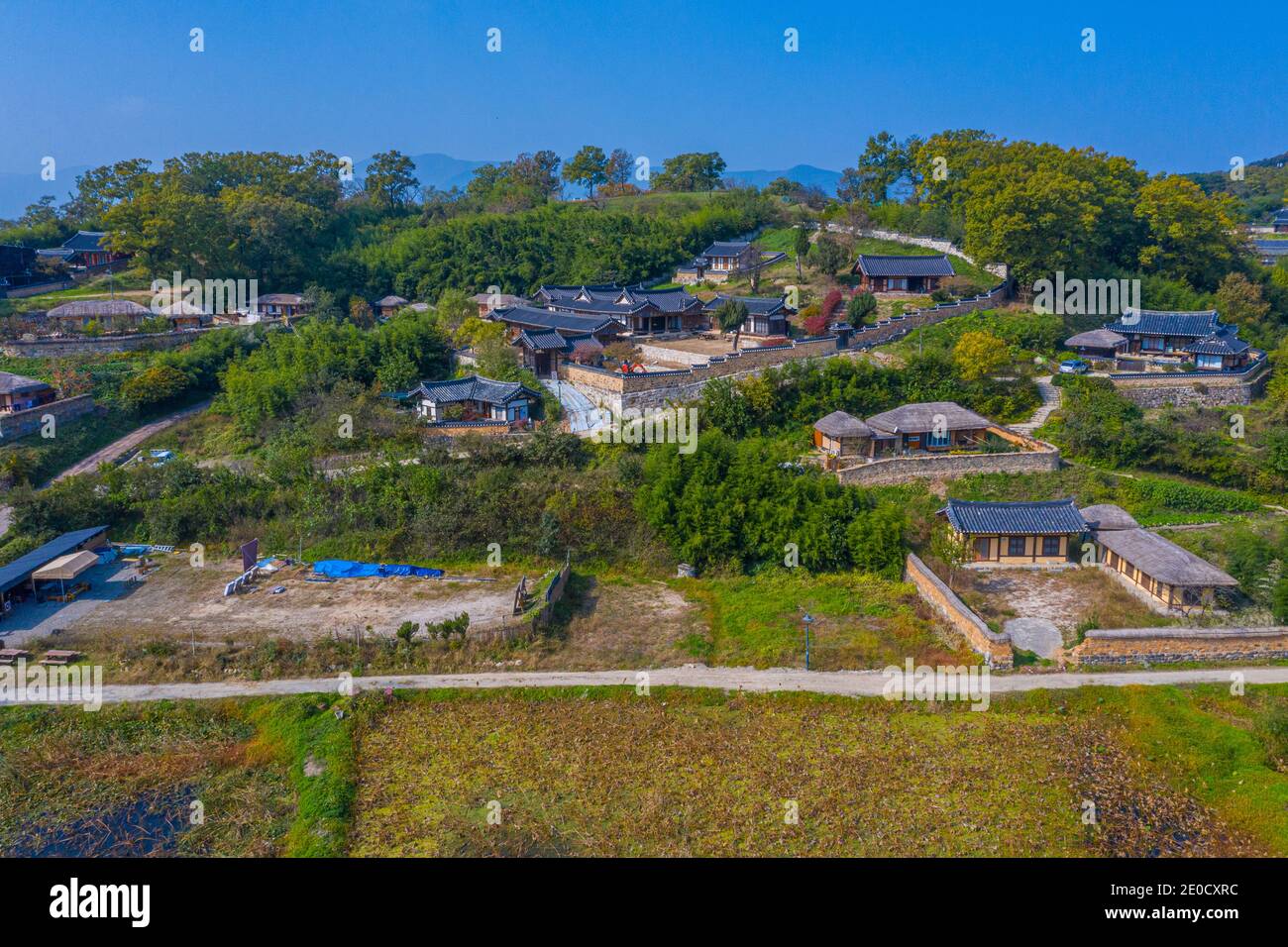 Aerial view of Yangdong Folk Village in Republic of Korea Stock Photo ...