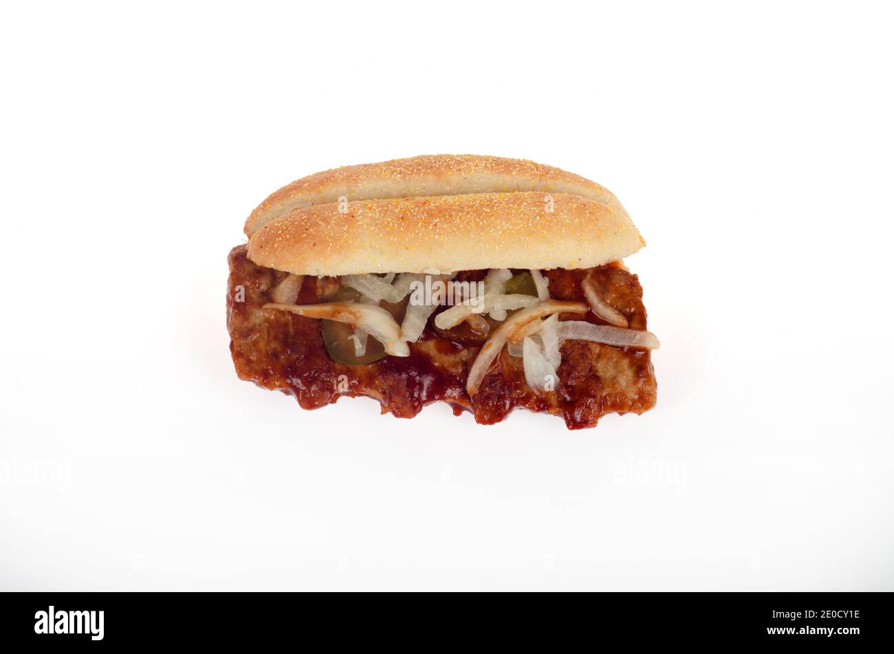 McDonald's McRib sandwich on white Stock Photo - Alamy