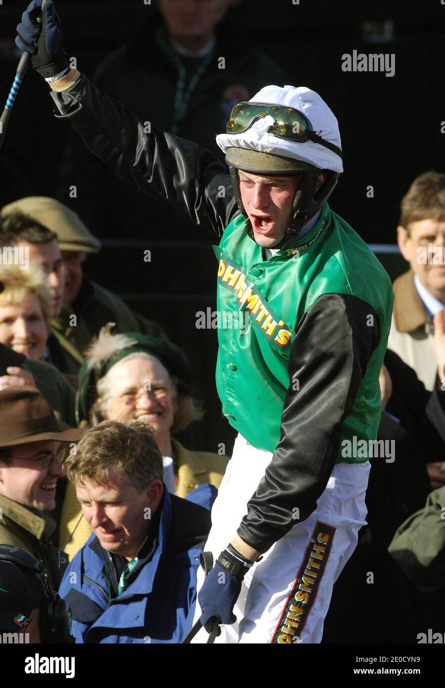 File photo dated 08-04-2006 of Jockey Niall Madden celebrates on ...