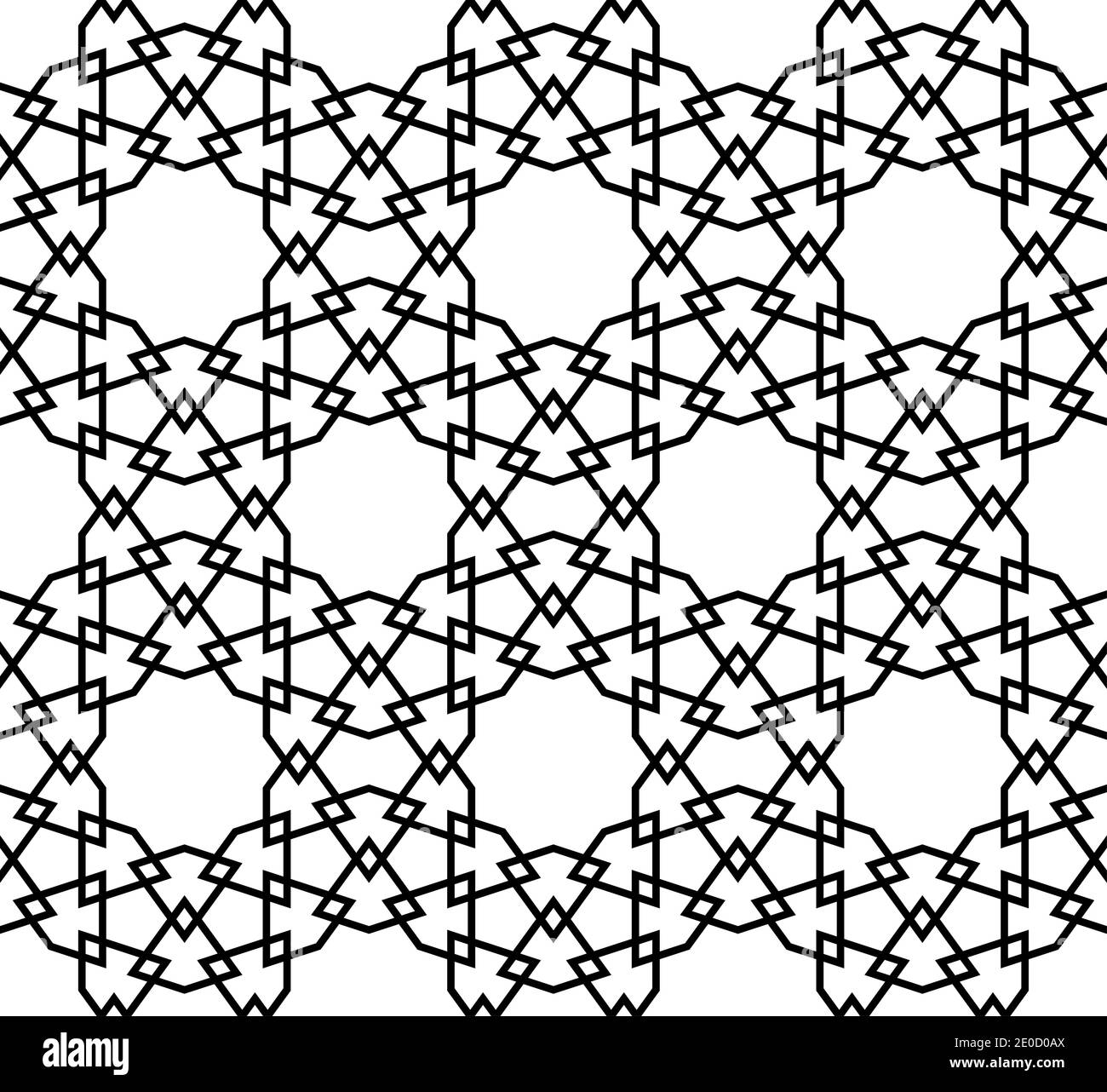 Background seamless pattern based on traditional islamic art.Black ...