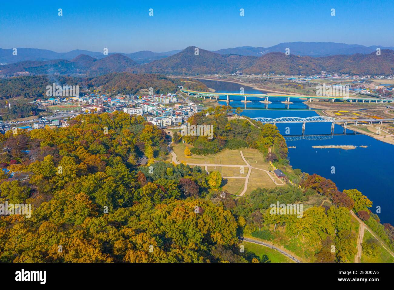Aerial view of gongsanseong fortress in Gongju, Republic of Korea Stock ...