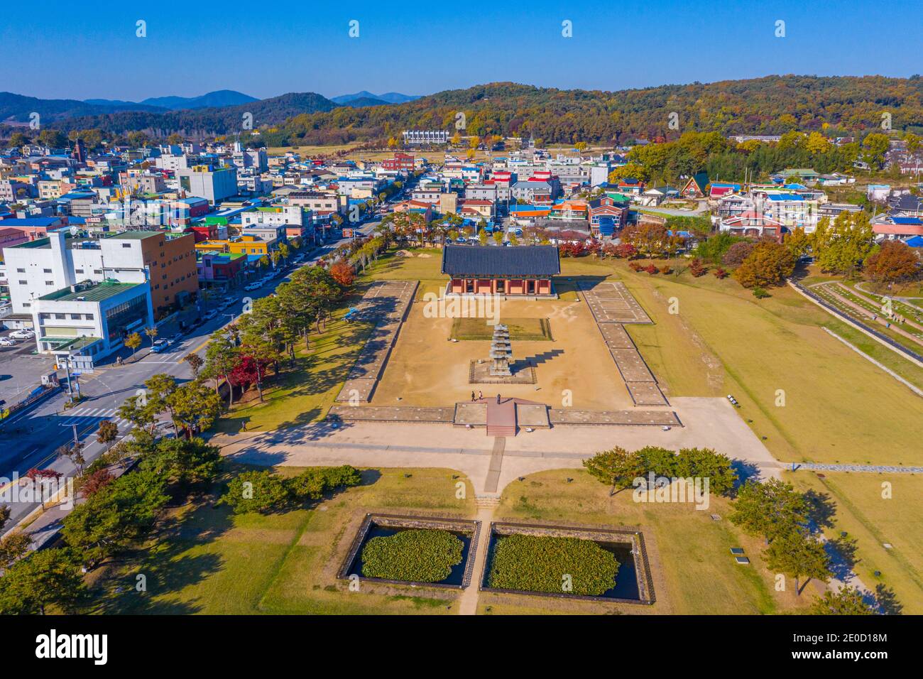 Aerial view of Jeongnimsa Temple Site in Buyeo, Republic of Korea Stock ...