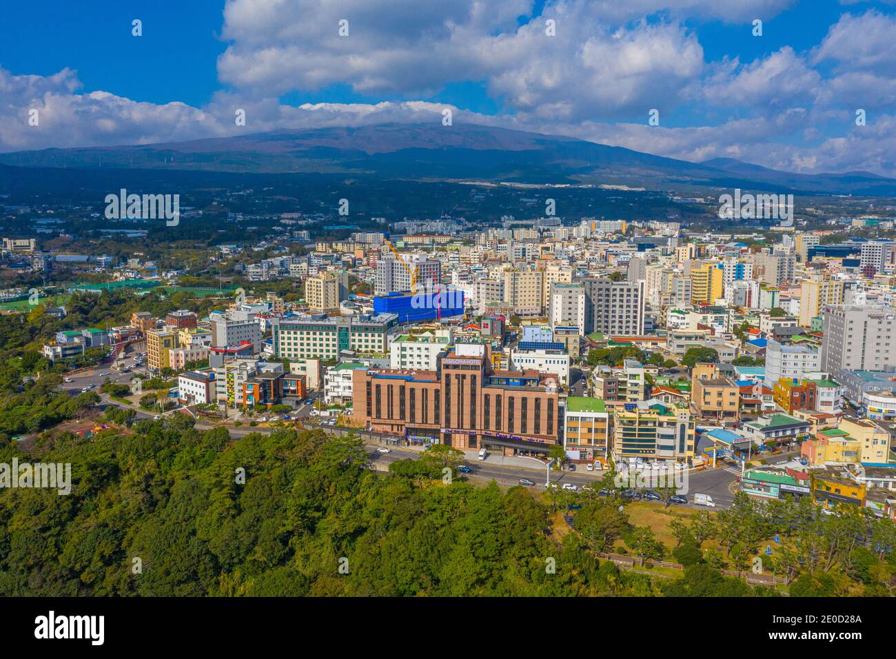 Aerial view of Seogwipo town at Jeju island, Repubic of Korea Stock ...