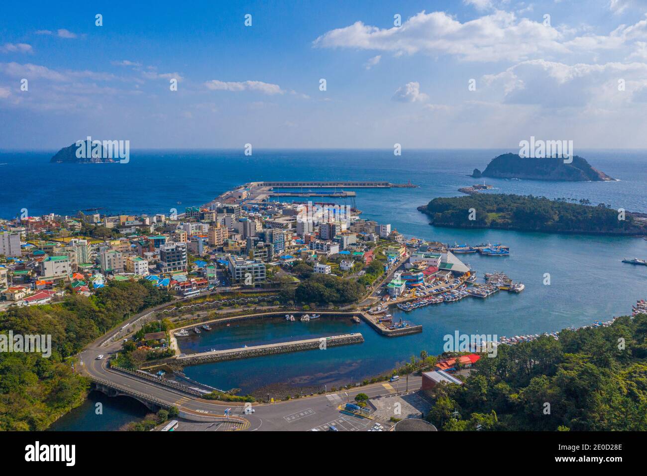 Aerial view of port of Seogwipo at Jeju island, Repubic of Korea Stock ...