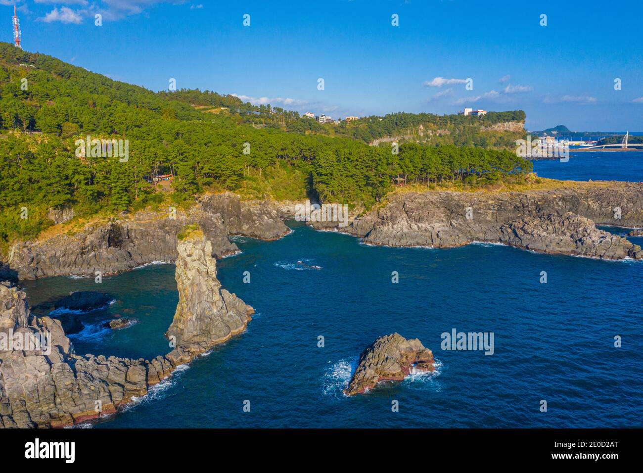 Aerial view of Oedolgae rock at Jeju island, Republic of Korea Stock ...