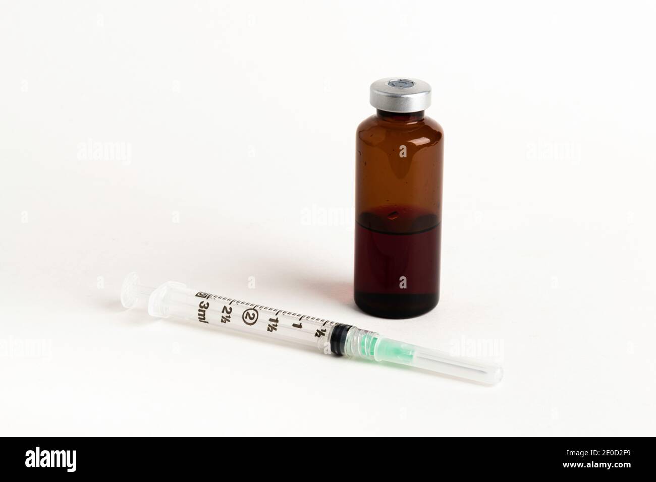 A close-up shot of a hygienic single-use plastic disposable medicine ...