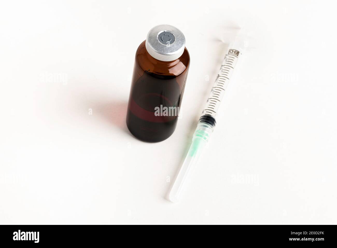 A close-up shot of a hygienic single-use plastic disposable medicine ...