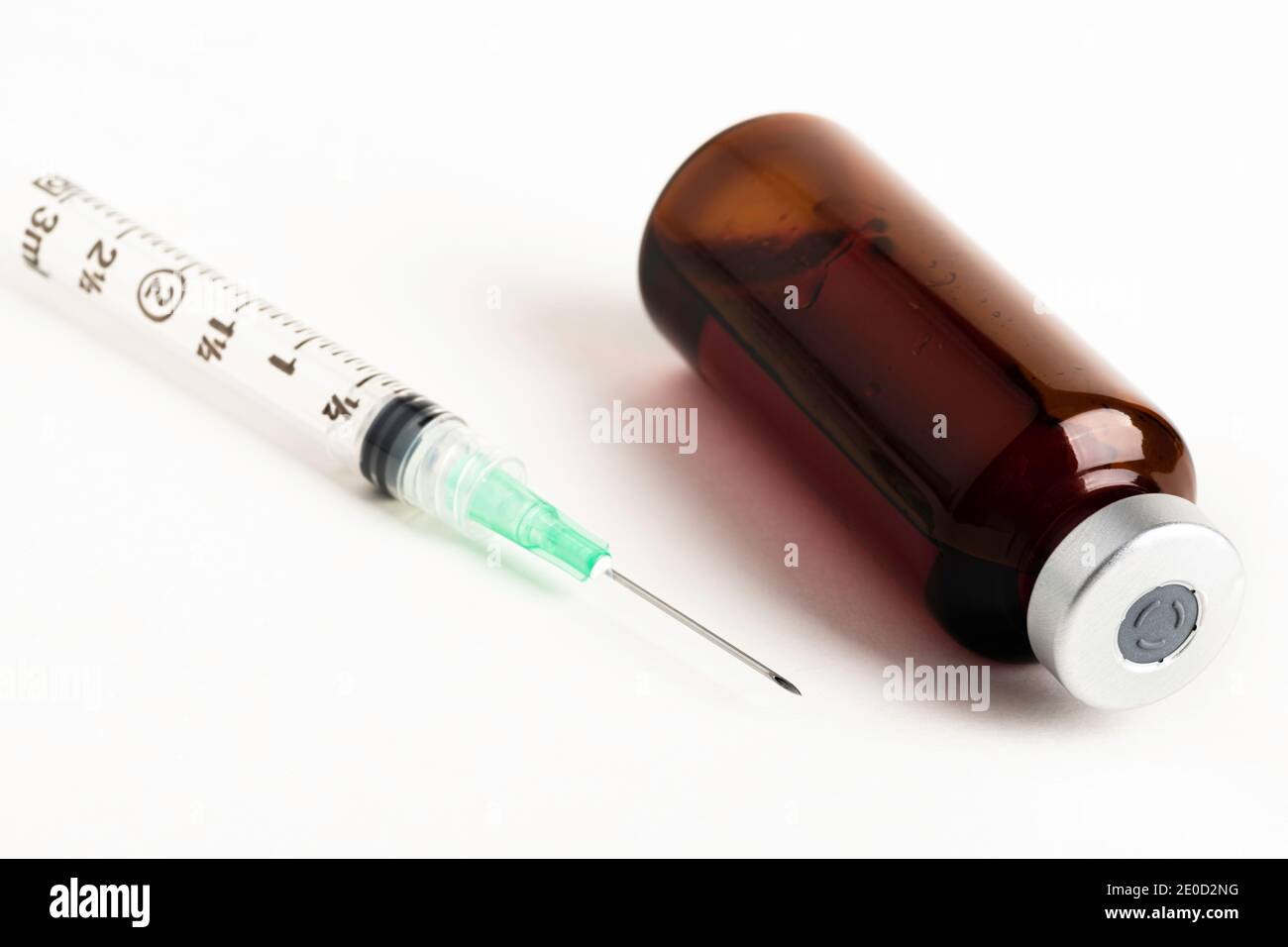 A close-up shot of a hygienic single-use plastic disposable medicine ...