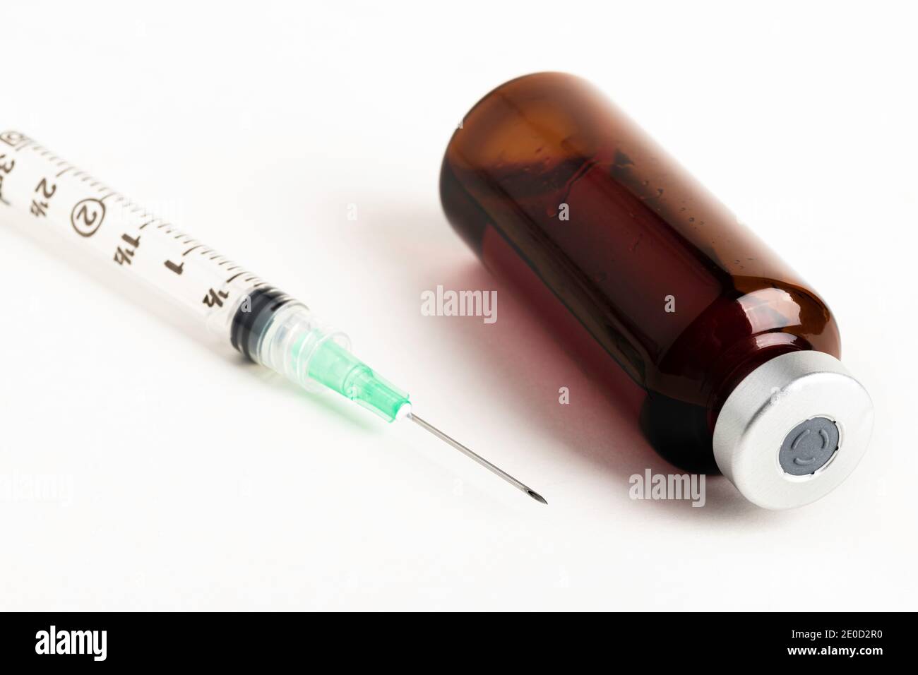 A close-up shot of a hygienic single-use plastic disposable medicine ...