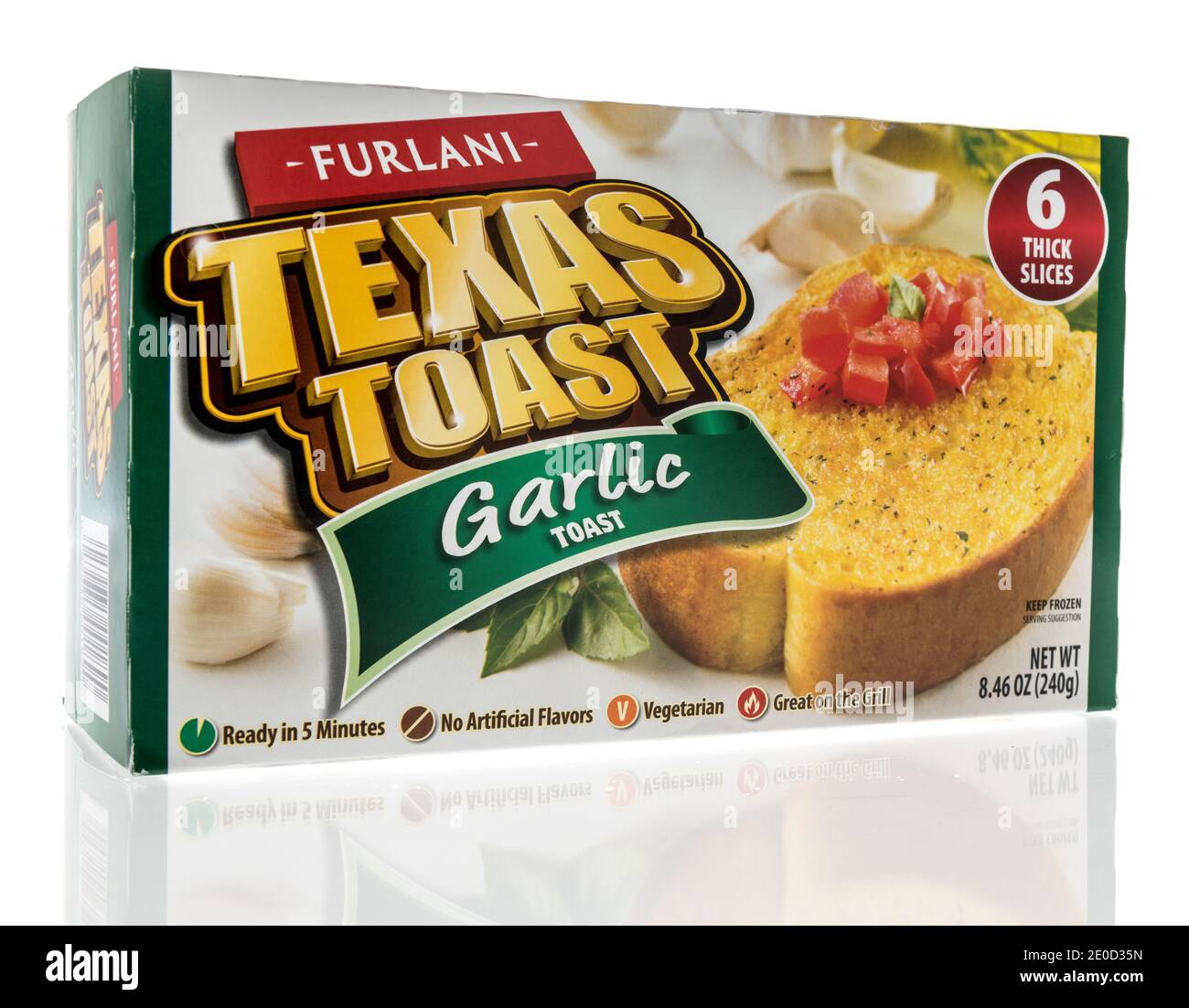 Winneconne, WI -27 December 2020: A package of Furlani texas toast ...