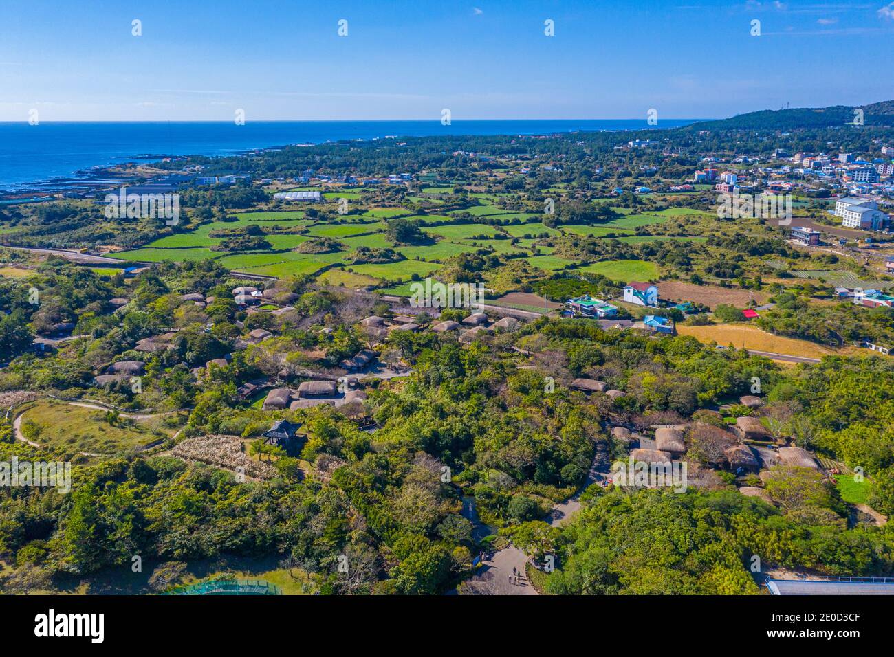 Aerial view of Jeju Folk village in Republic of Korea Stock Photo - Alamy