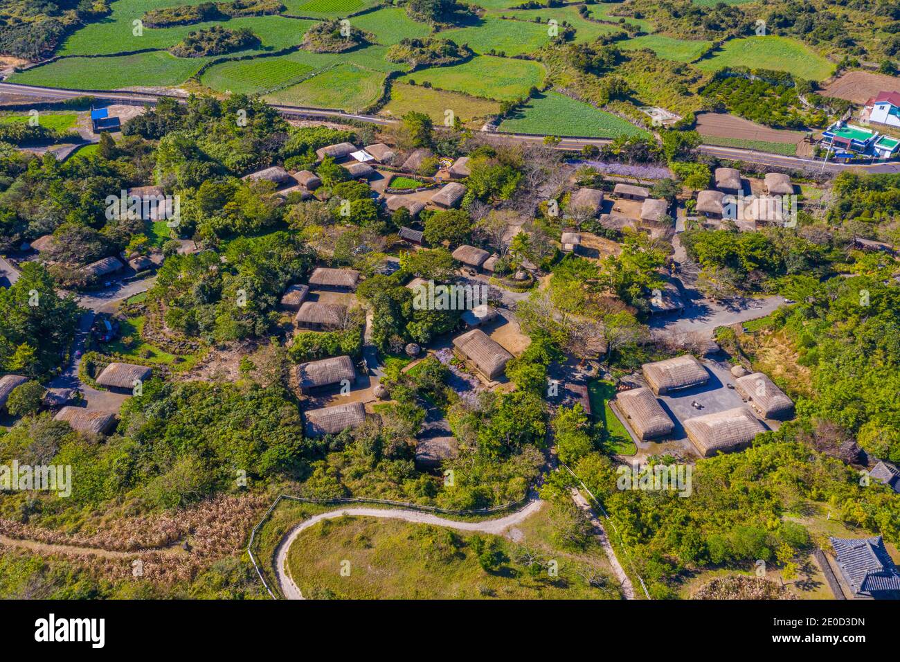 Aerial view of Jeju Folk village in Republic of Korea Stock Photo - Alamy