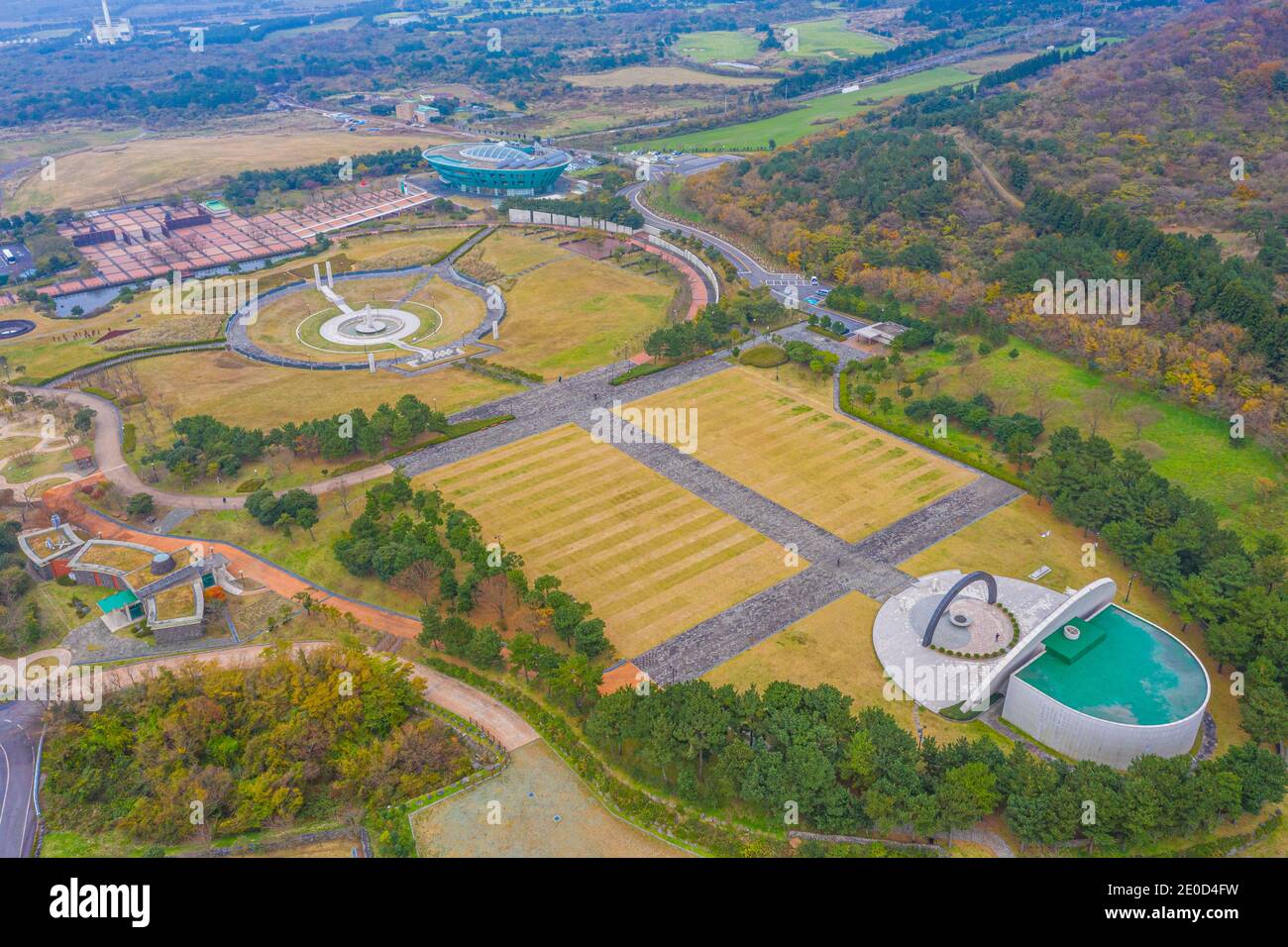 Aerial view of Jeju April 3 Peace park at Republic of Korea Stock Photo ...