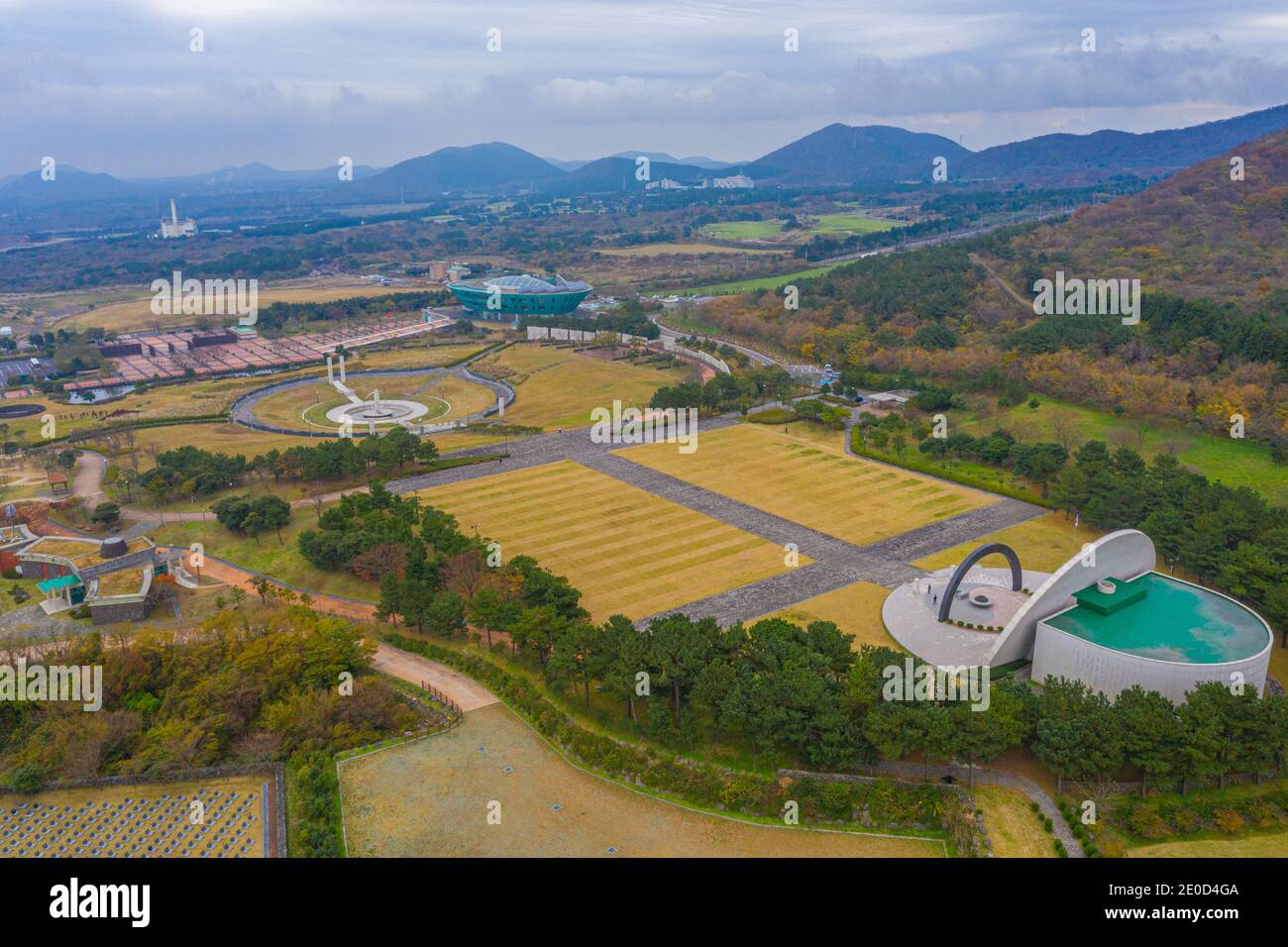 Aerial view of Jeju April 3 Peace park at Republic of Korea Stock Photo ...