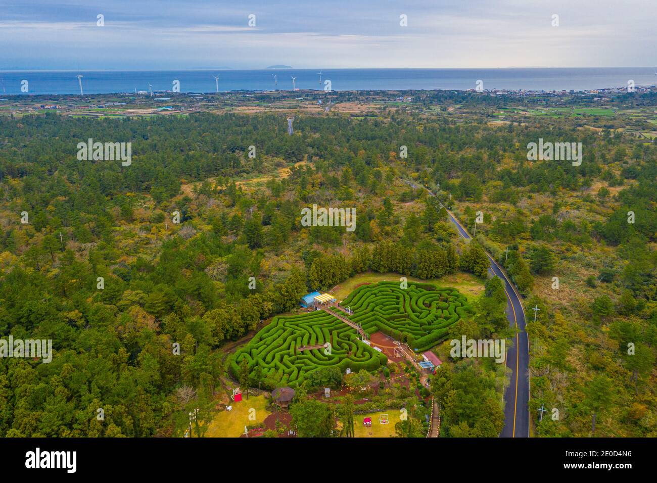 Aerial view of Jeju maze Park, republic of Korea Stock Photo - Alamy