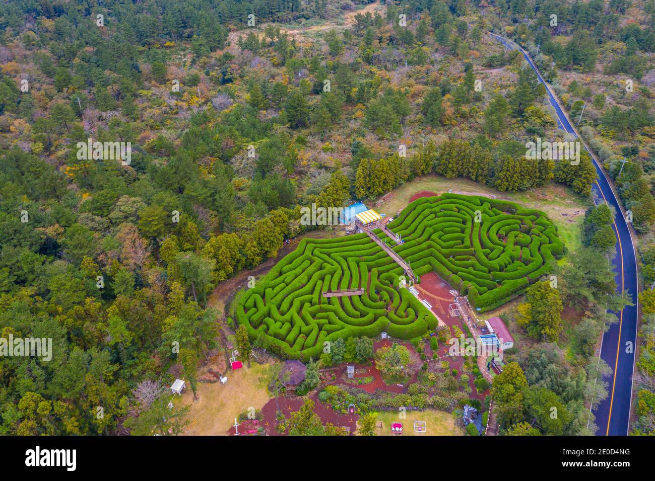 Aerial view of Jeju maze Park, republic of Korea Stock Photo - Alamy
