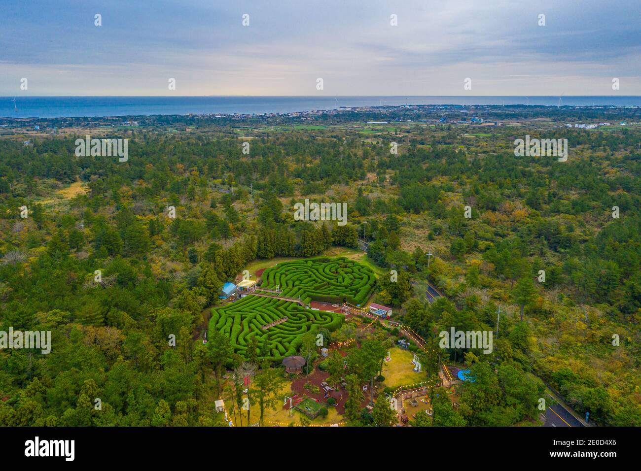 Aerial view of Jeju maze Park, republic of Korea Stock Photo - Alamy