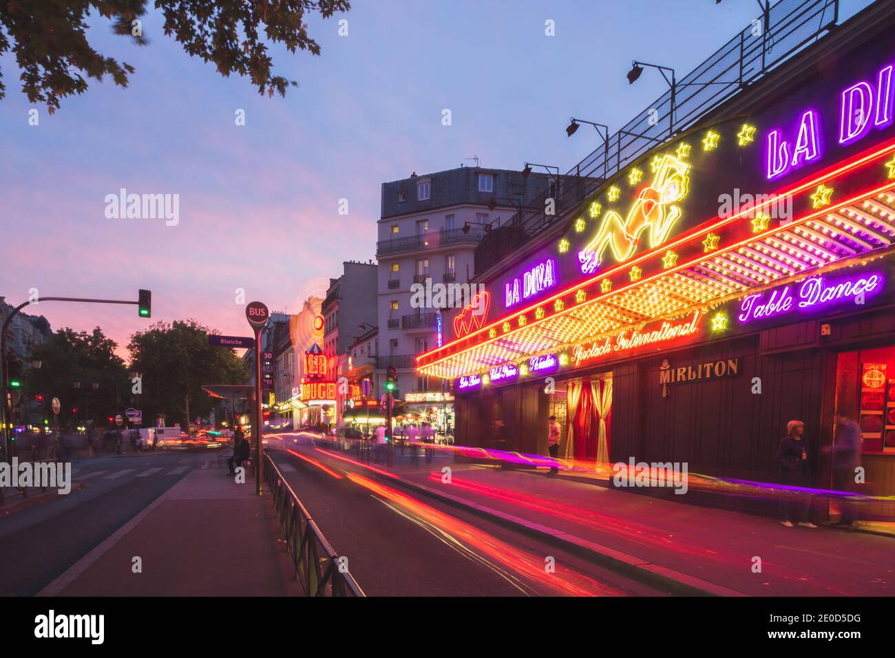 Paris, France - July 31 2015: The famous red light district of Pigalle ...
