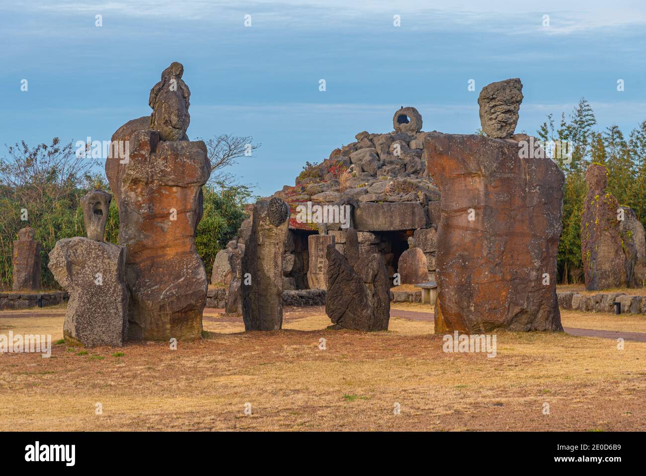 Stone structure at Jeju stone park, republic of Korea Stock Photo - Alamy
