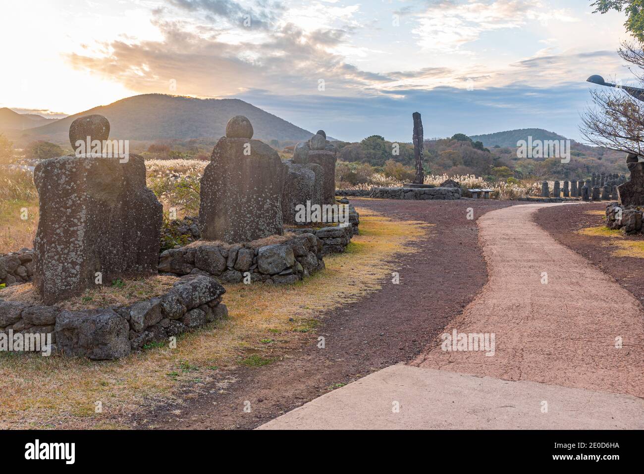 Stone statues at Jeju stone park, Republic of Korea Stock Photo - Alamy