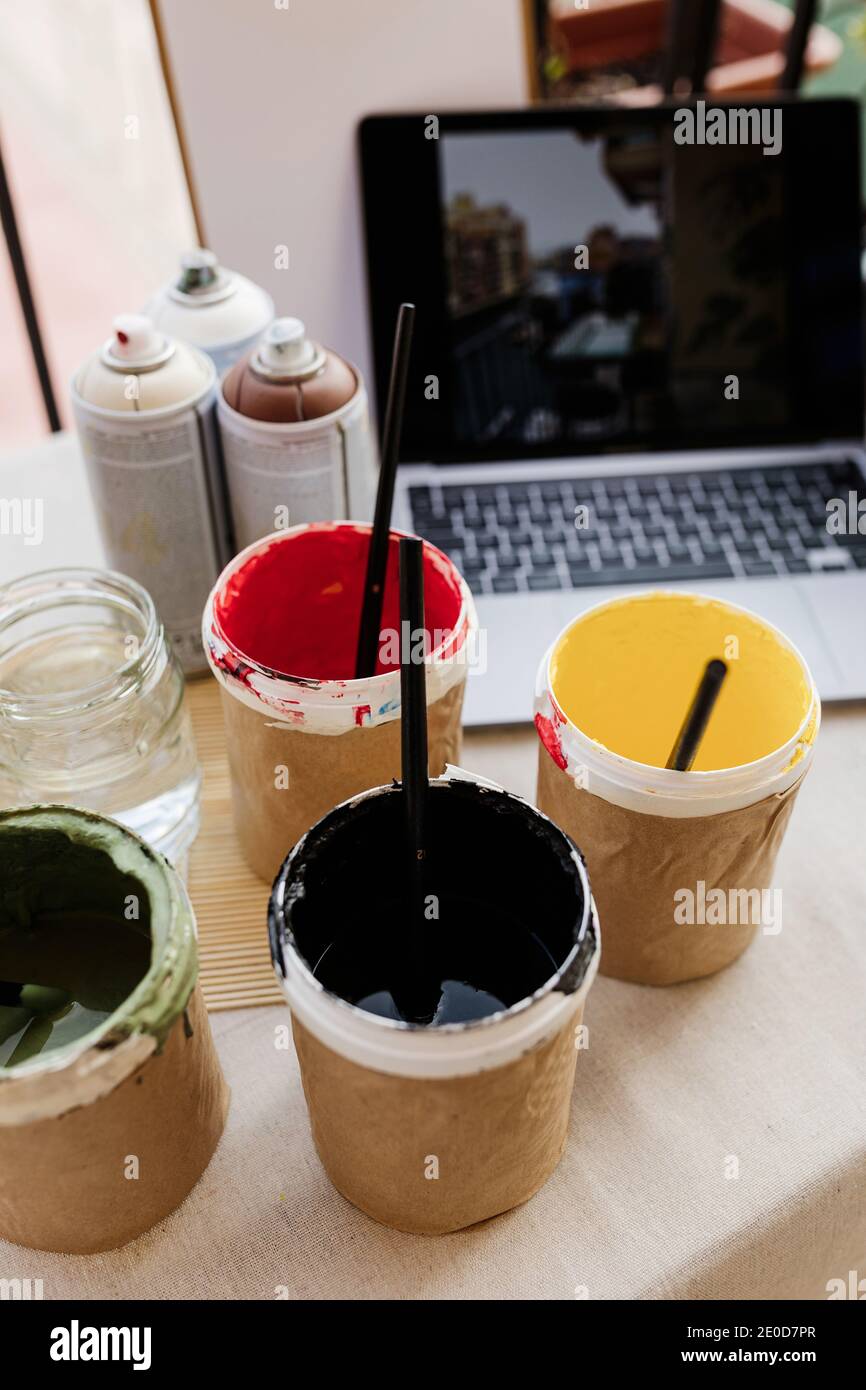 Top view of tortillas with sliced avocados and chickpeas placed on ...