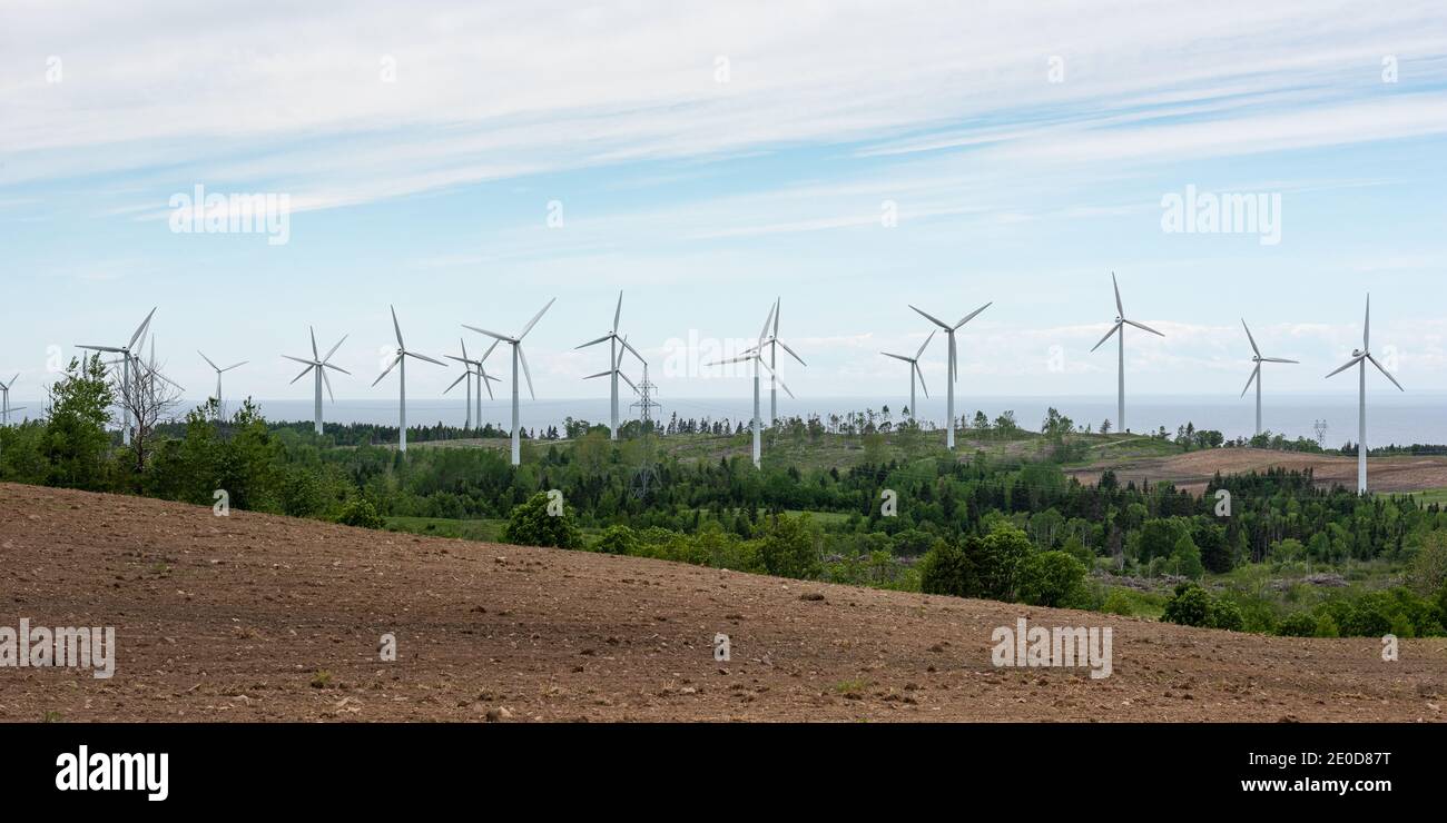 Wind turbines farm Stock Photo - Alamy