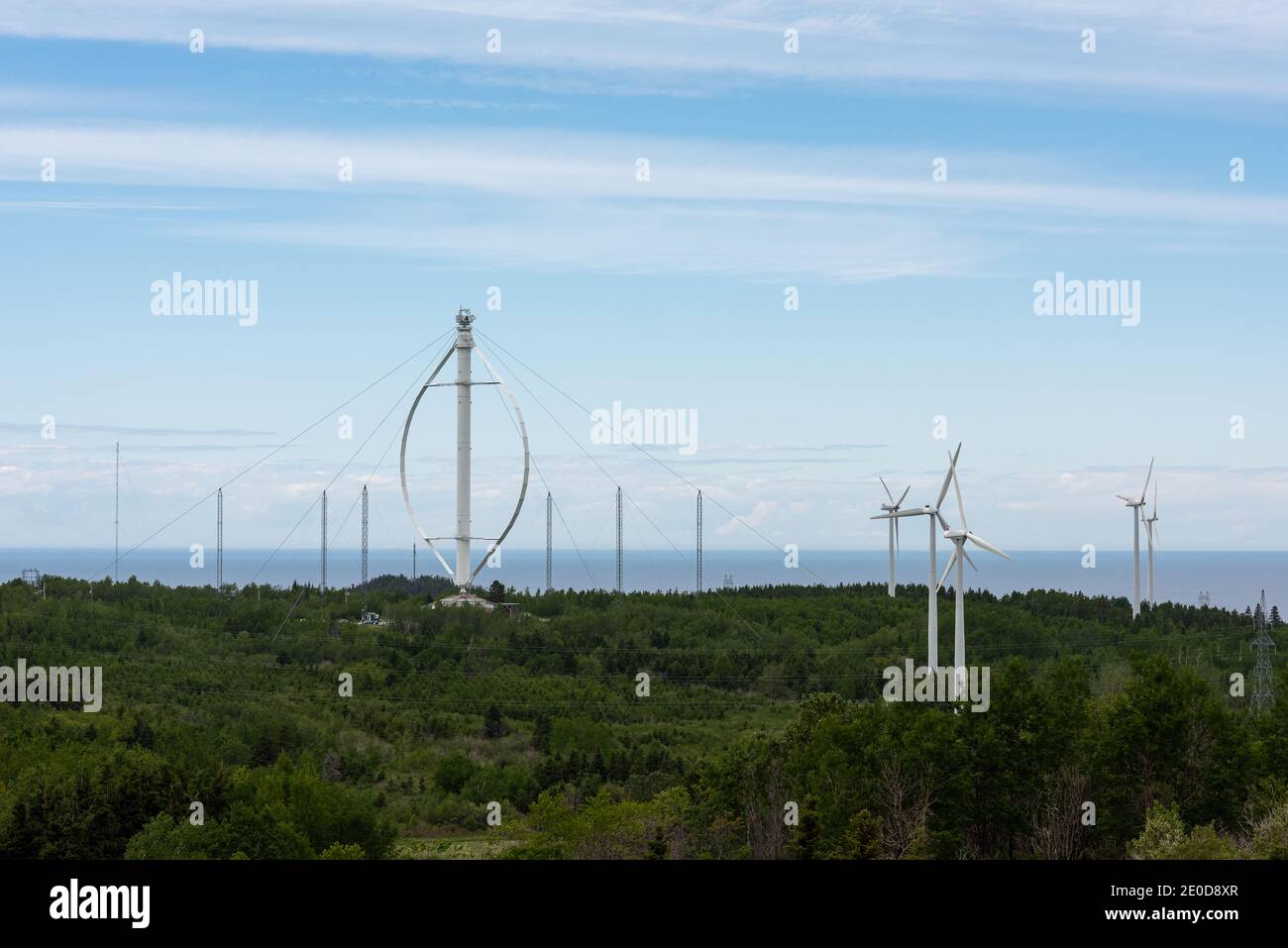 Vertical axis wind turbine farm Stock Photo - Alamy