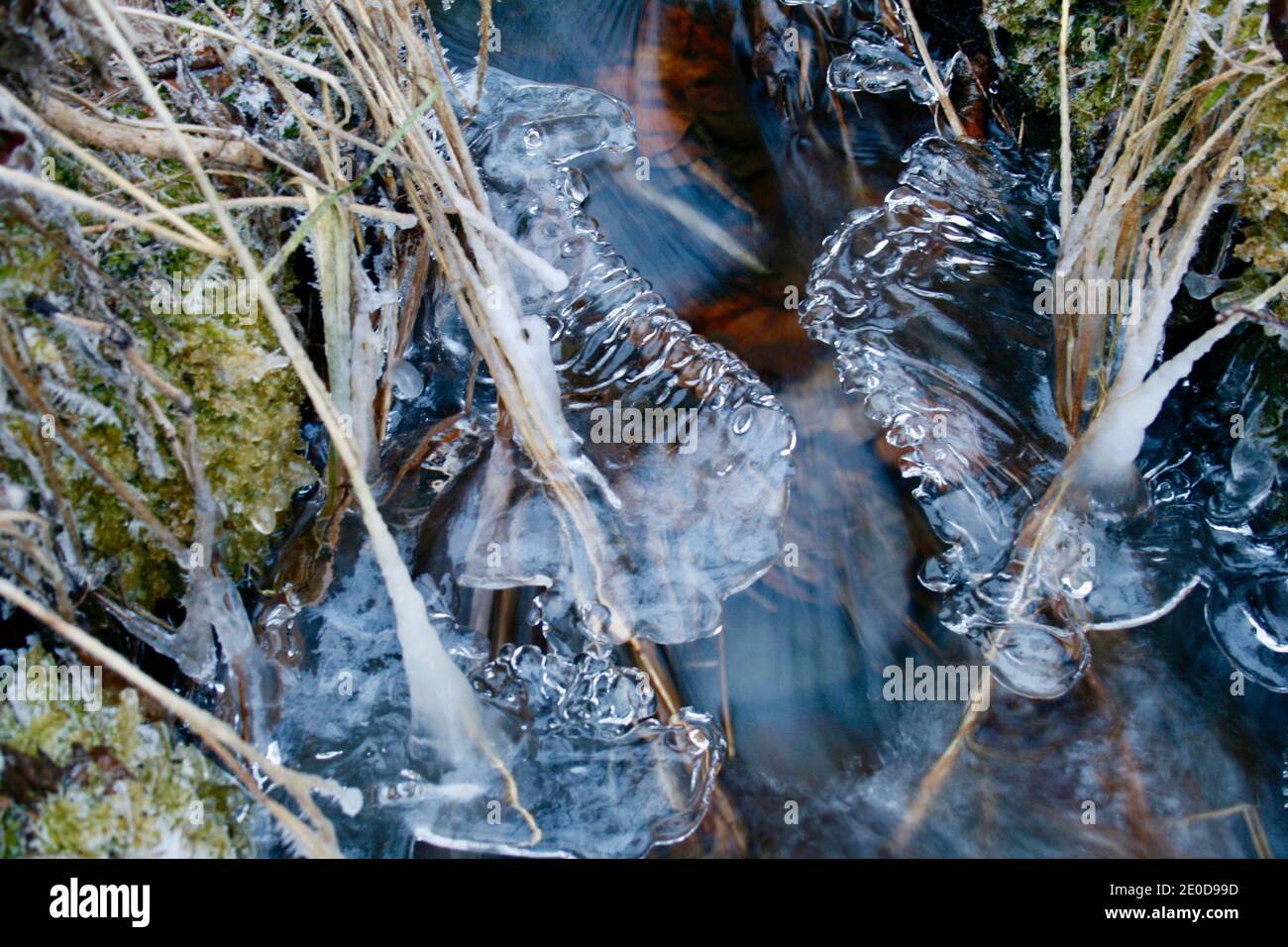 Stream ice formation Stock Photo - Alamy