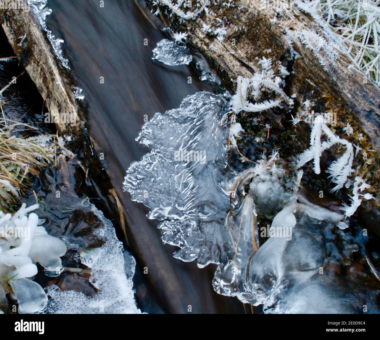 Stream ice formation Stock Photo - Alamy