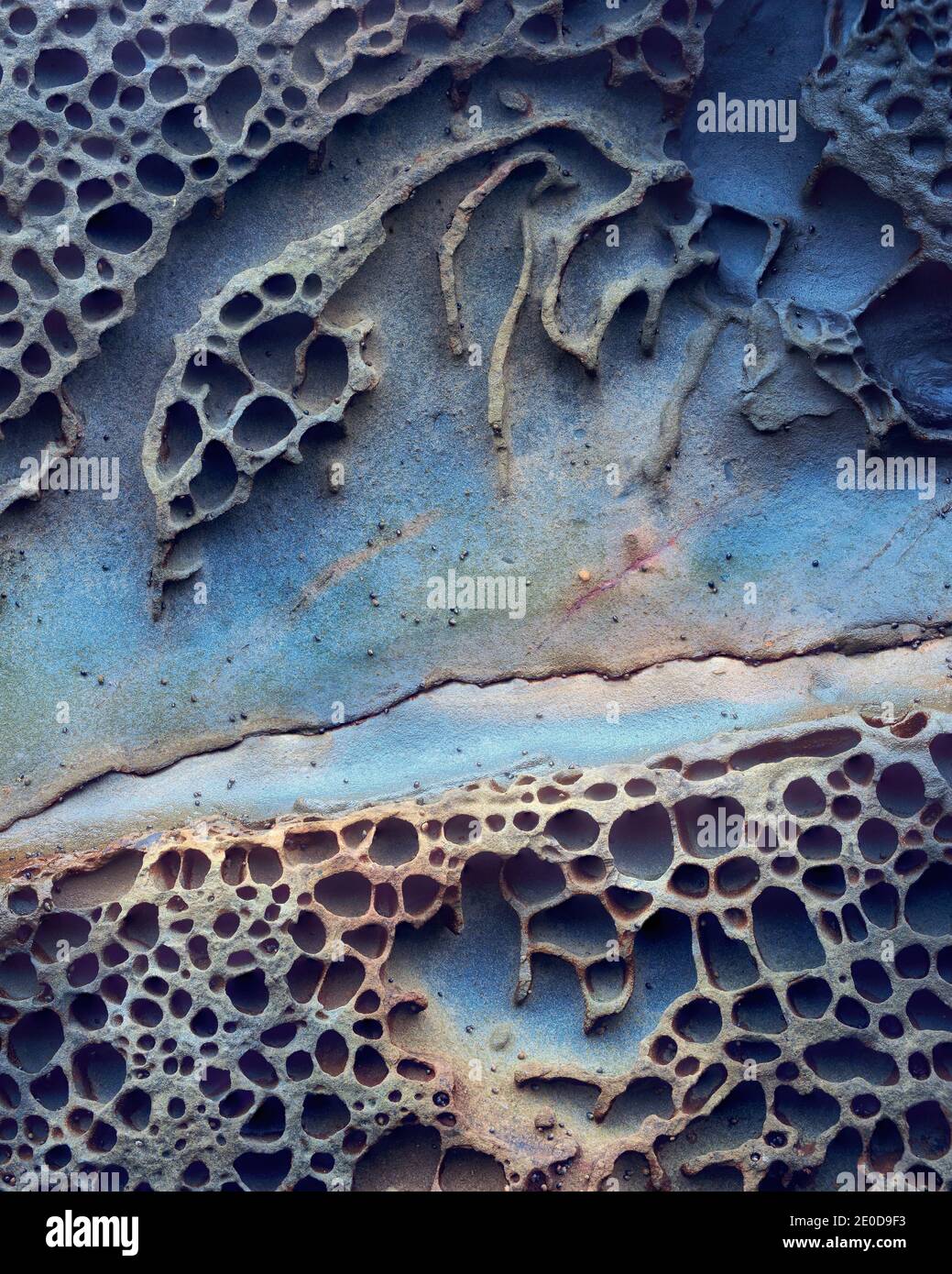 Texture patterns and colors on a cliff of a beach in Asturias Stock ...