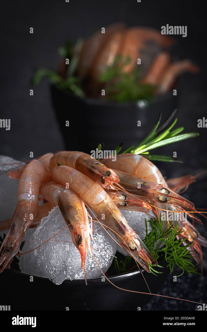 Raw prawns placed in hi-res stock photography and images - Alamy