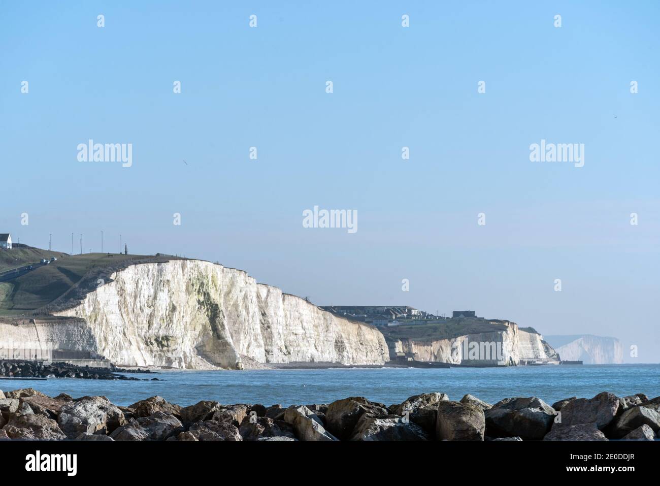 Brighton, December 31st 2020: The white cliffs at Saltdean Stock Photo ...