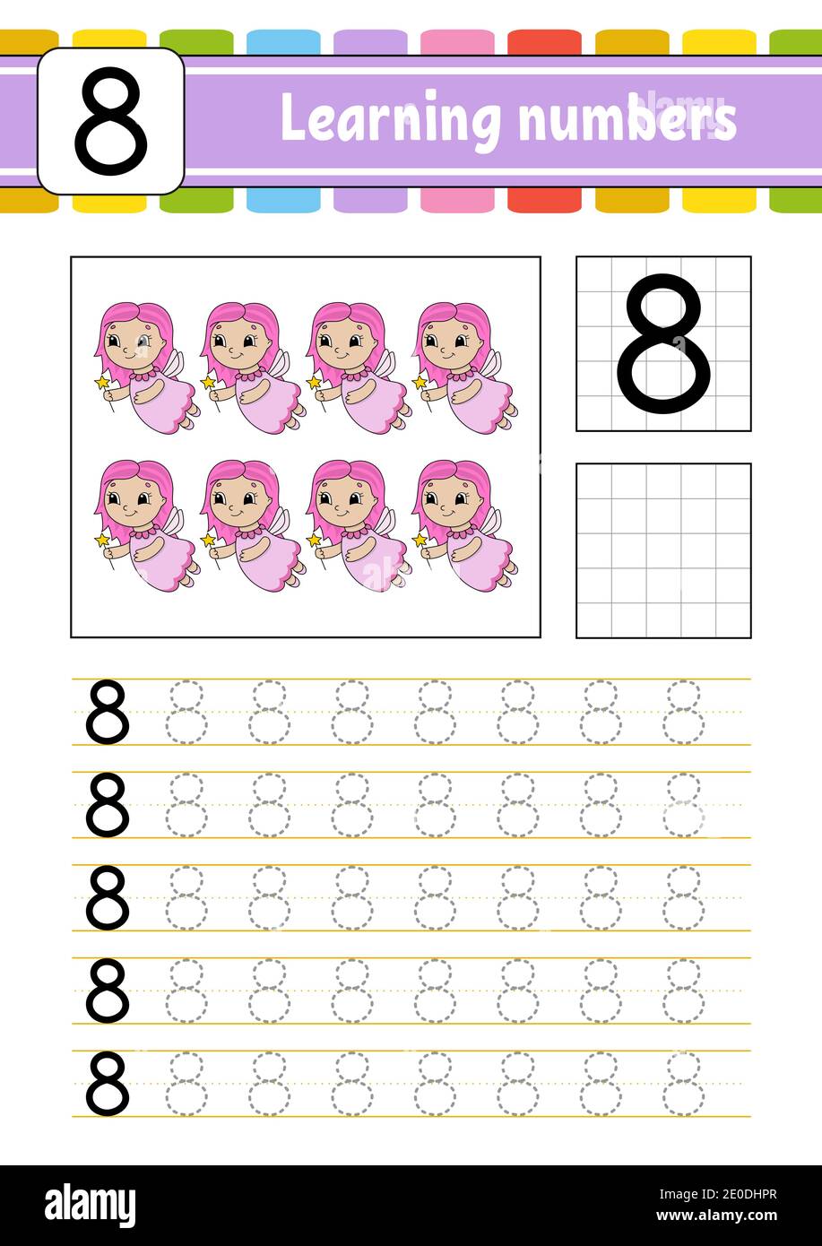 Trace and write. Handwriting practice. Learning numbers for kids ...