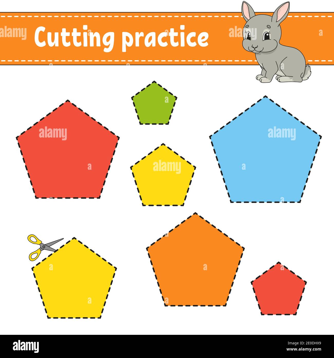 Cutting practice for kids. Education developing worksheet. Activity ...