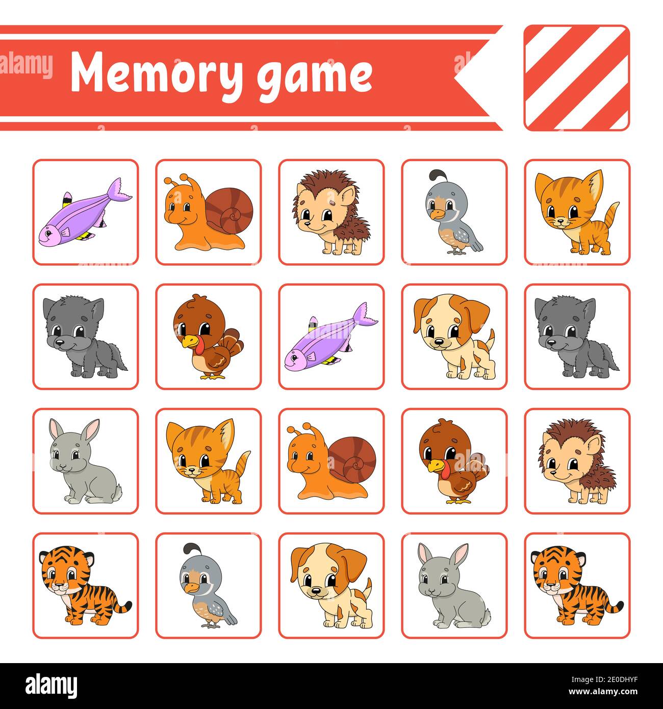 Memory game for kids. Education developing worksheet. Activity page ...