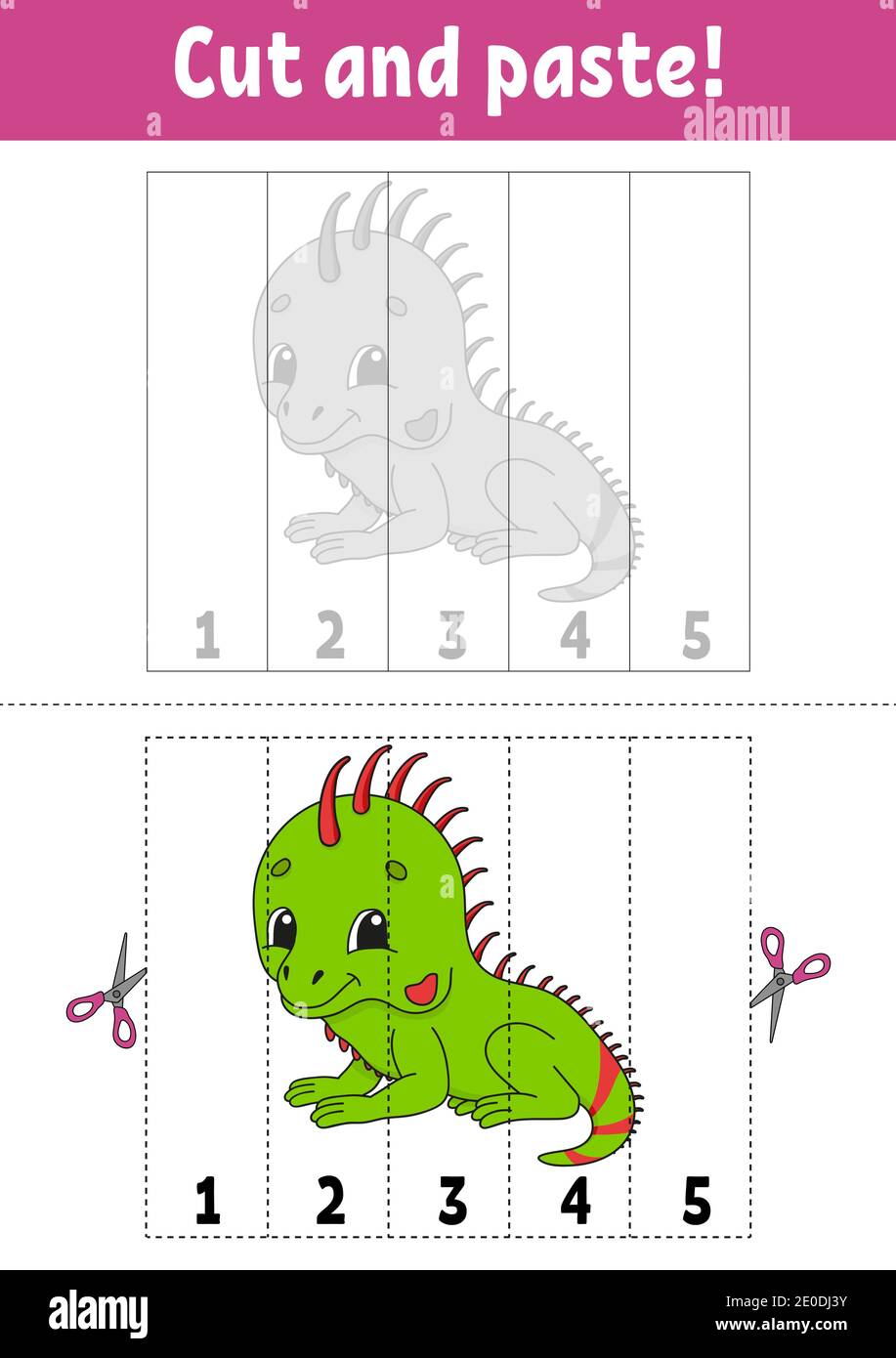 Learning numbers. Cut and play. Education developing worksheet. Game ...
