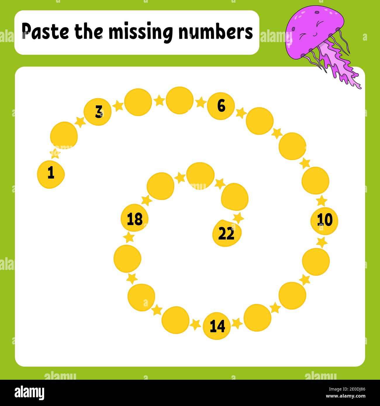 Paste the missing numbers. Handwriting practice. Learning numbers for ...