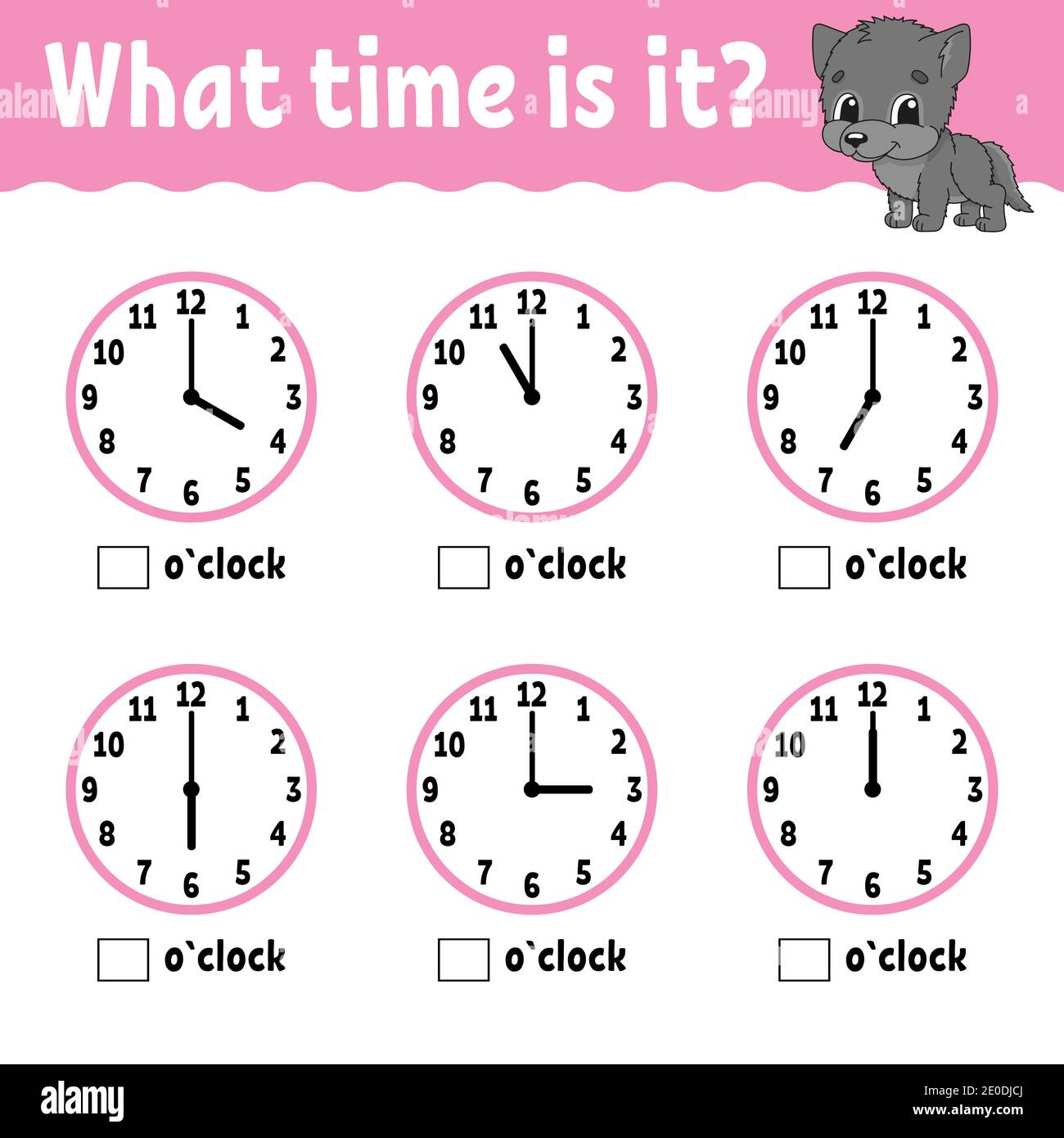 Learning time on the clock. Educational activity worksheet for kids and ...