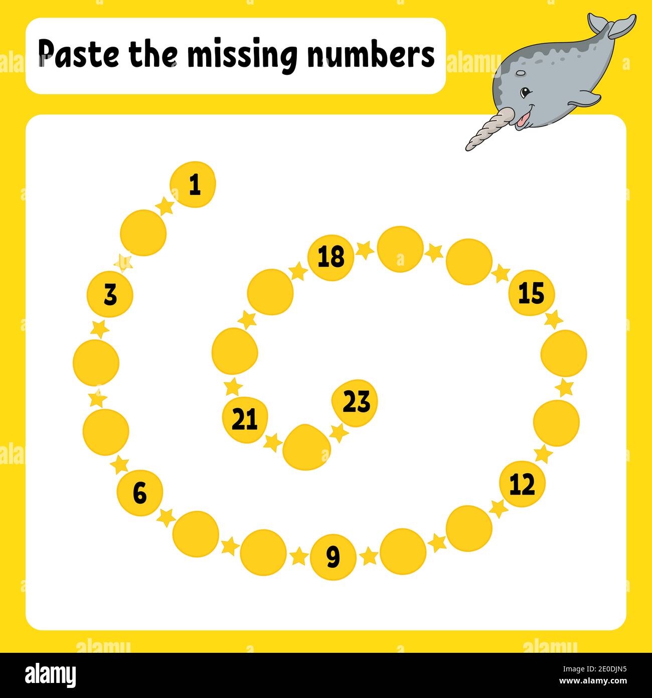Paste the missing numbers. Handwriting practice. Learning numbers for ...