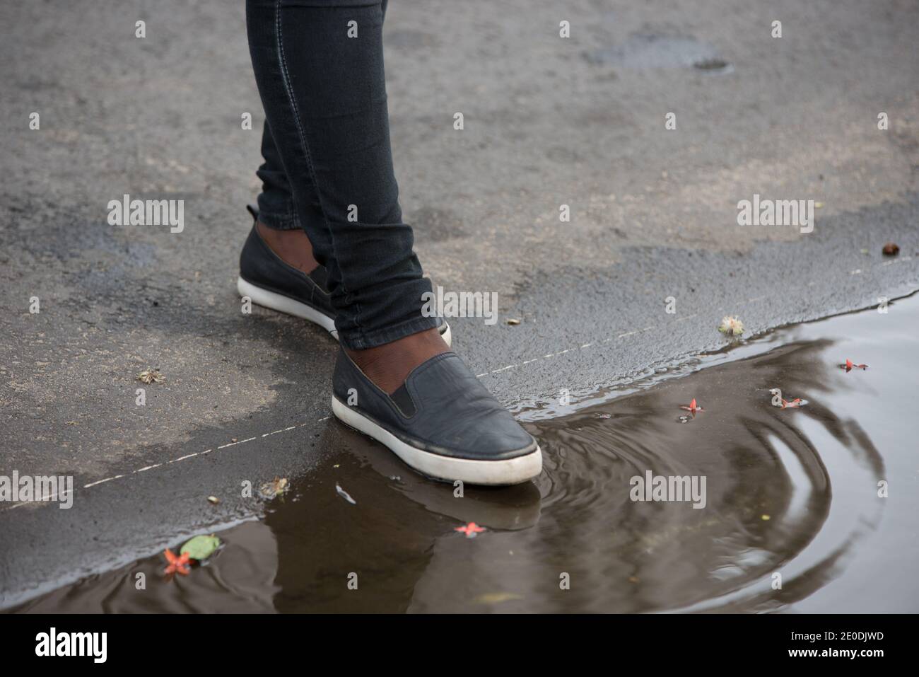 Woman feet wet puddle hi-res stock photography and images - Alamy