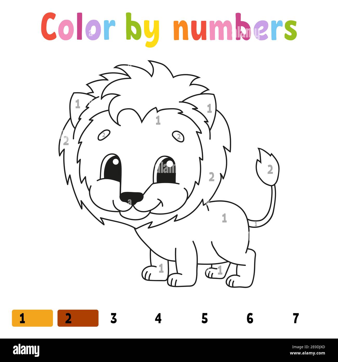 Lion Color By Number Coloring Pages