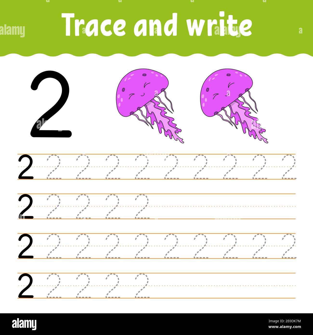Trace and write. Handwriting practice. Learning numbers for kids ...