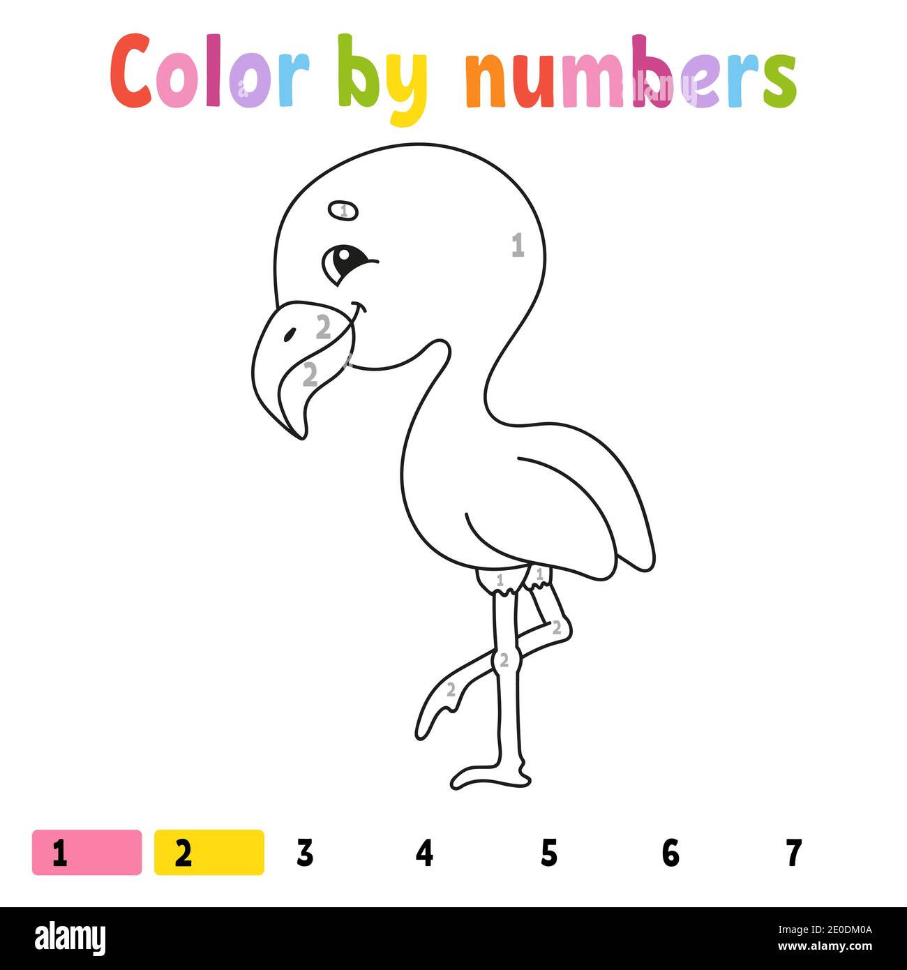 Color by numbers. Coloring book for kids. Cheerful character. Vector ...