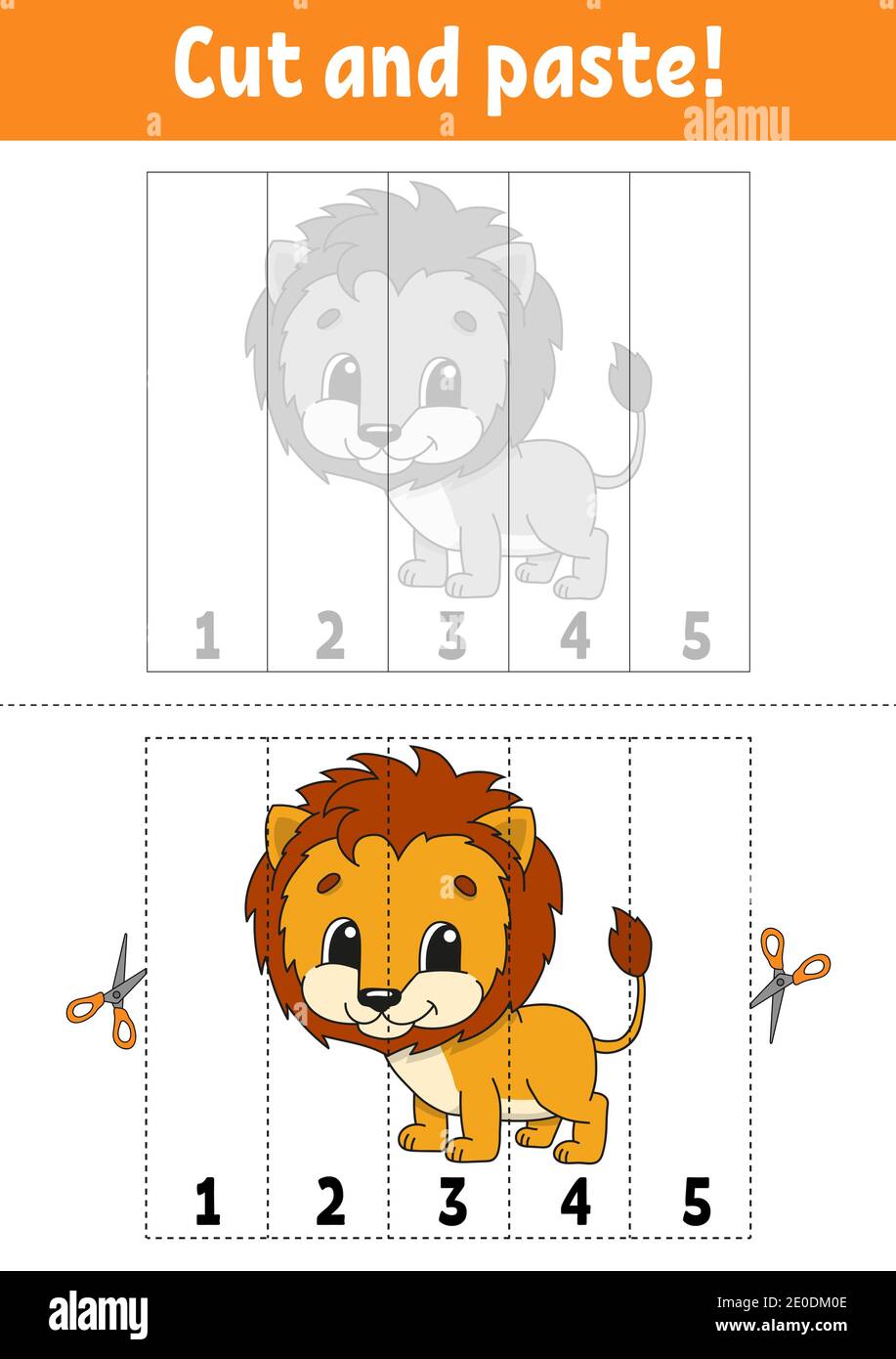 Learning numbers. Cut and play. Education developing worksheet. Game ...