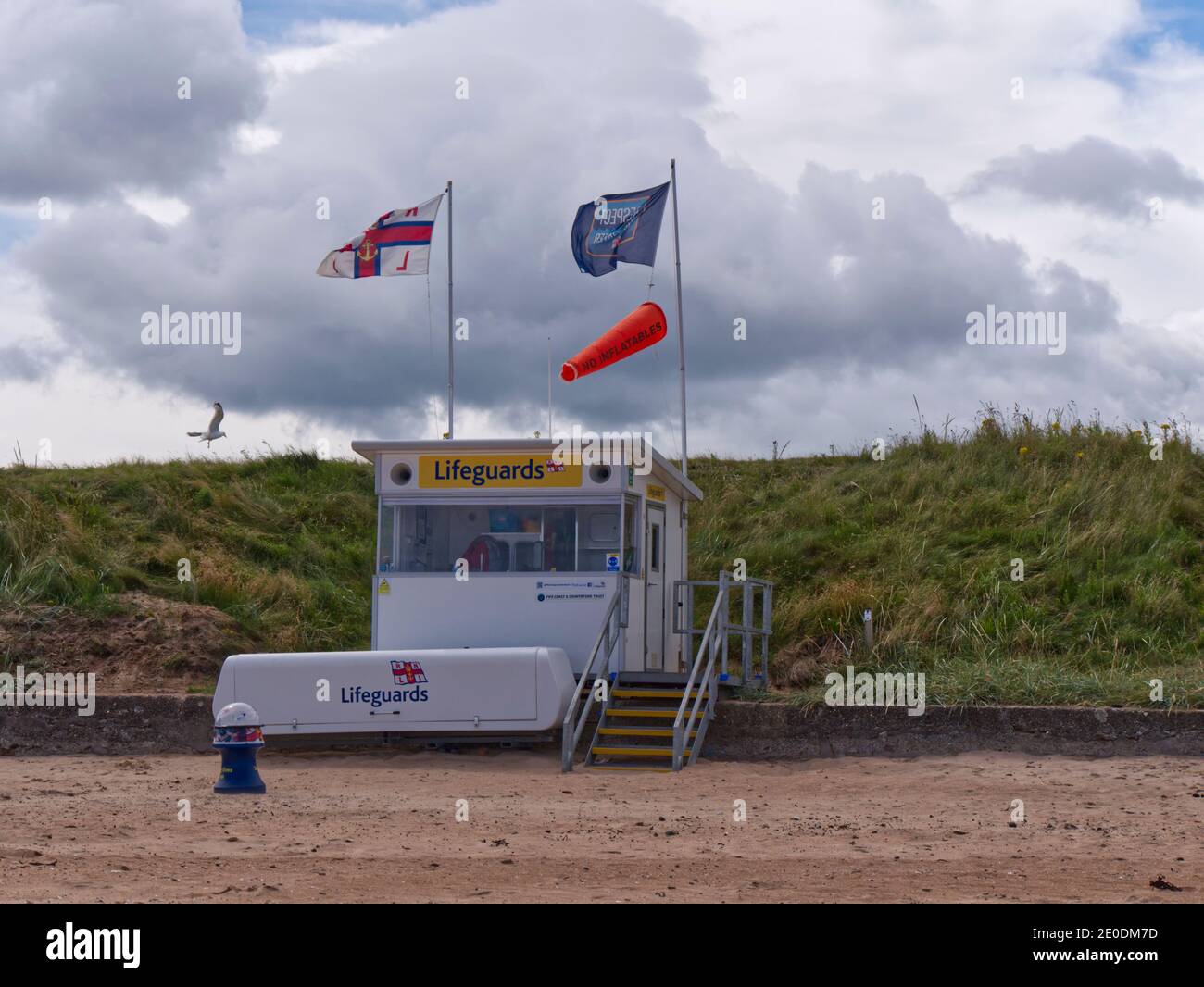 RNLI lifeguard station, East Sands,St Andrews,Scotland,Fife Stock Photo ...