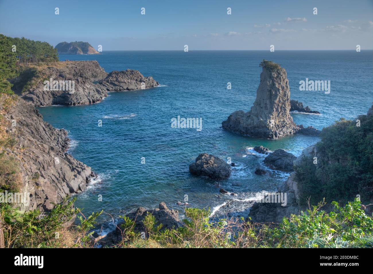 Aerial view of Oedolgae rock at Jeju island, Republic of Korea Stock ...