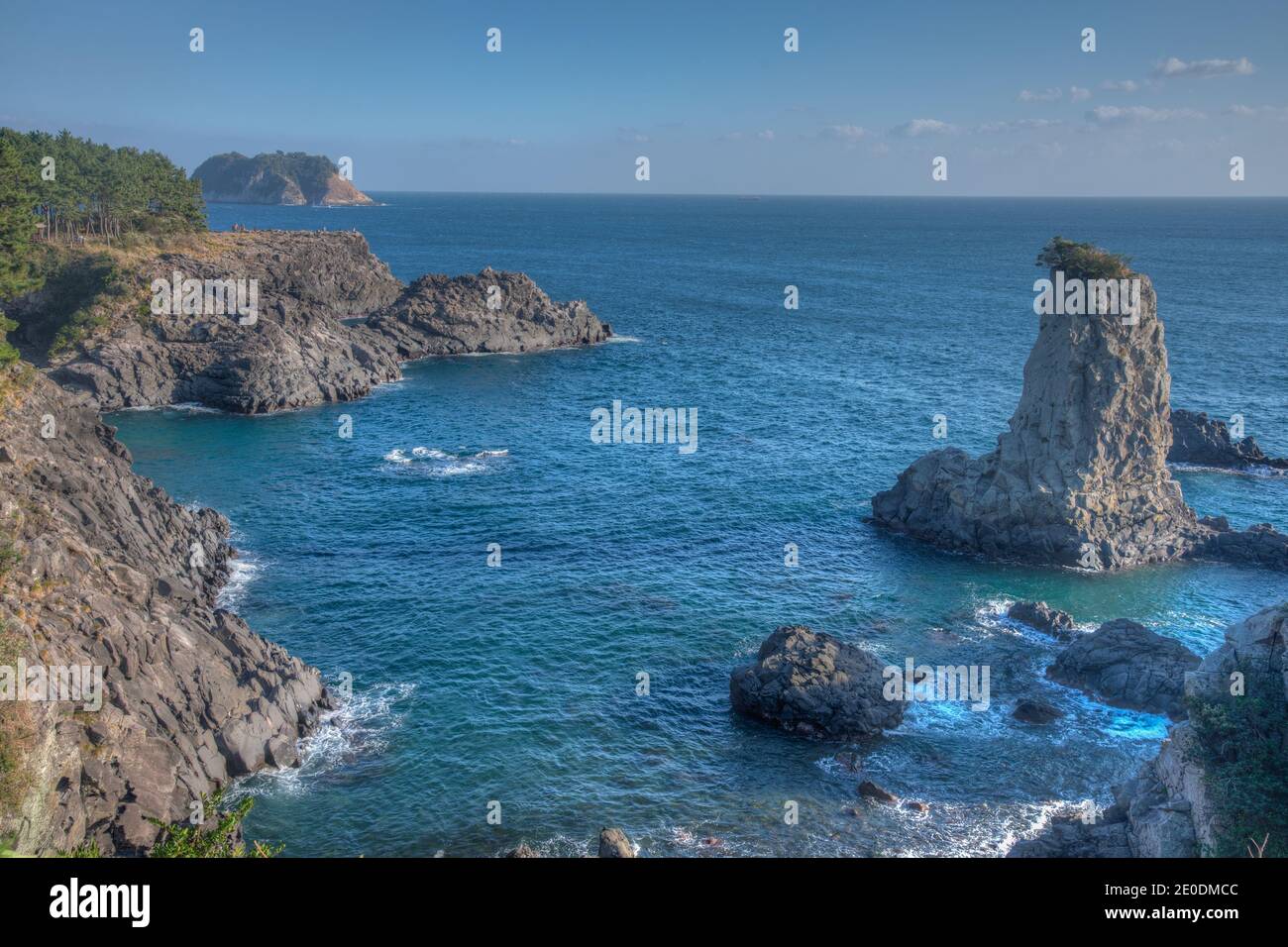 Aerial view of Oedolgae rock at Jeju island, Republic of Korea Stock ...