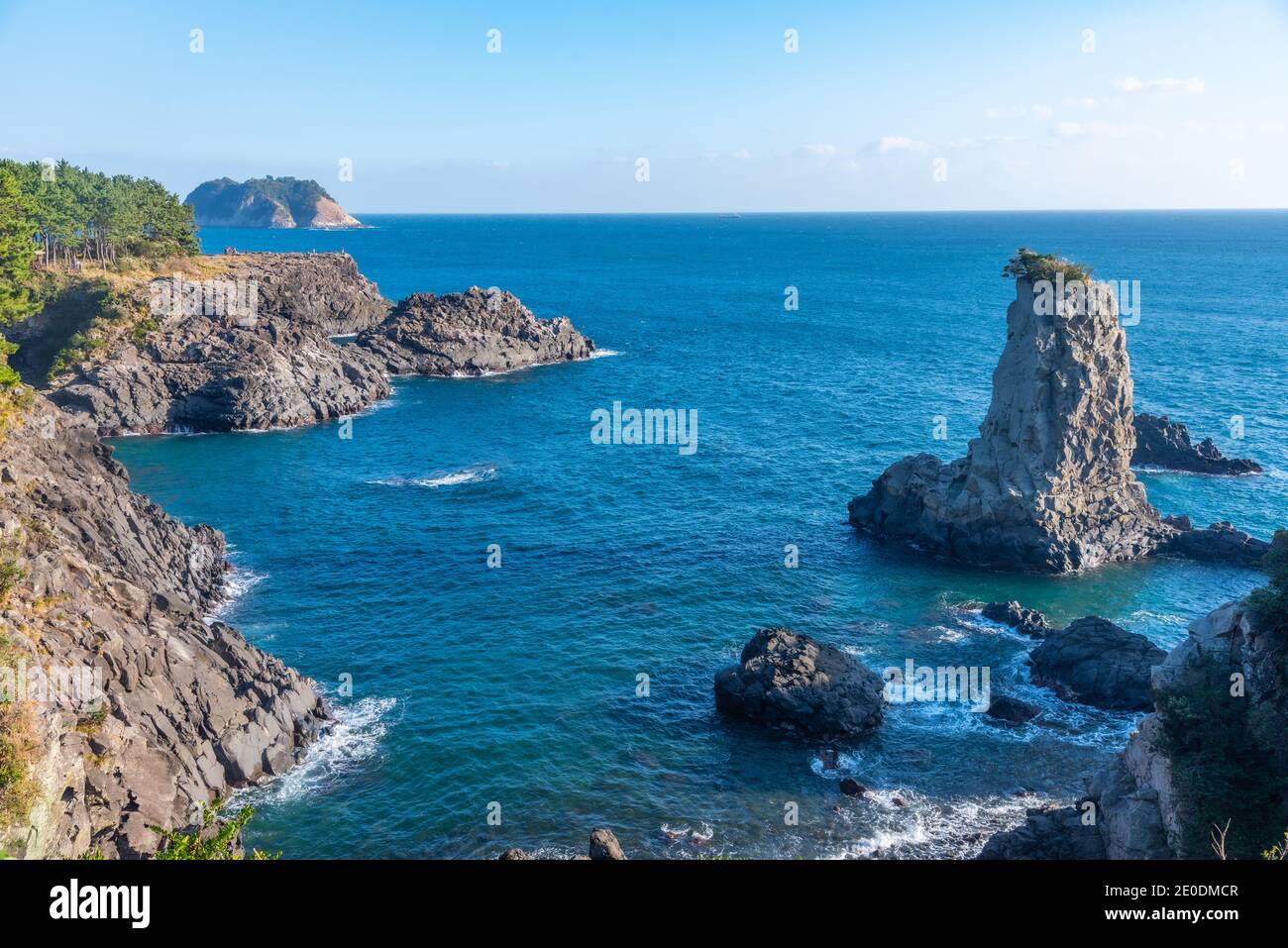 Aerial view of Oedolgae rock at Jeju island, Republic of Korea Stock ...