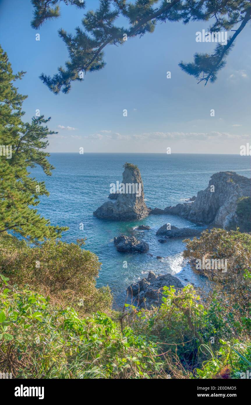 Aerial view of Oedolgae rock at Jeju island, Republic of Korea Stock ...