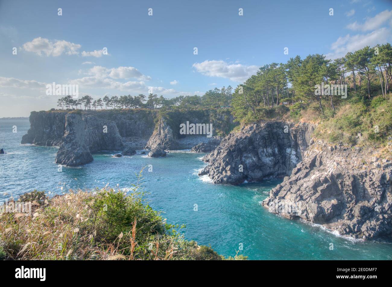 Aerial view of Oedolgae rock at Jeju island, Republic of Korea Stock ...